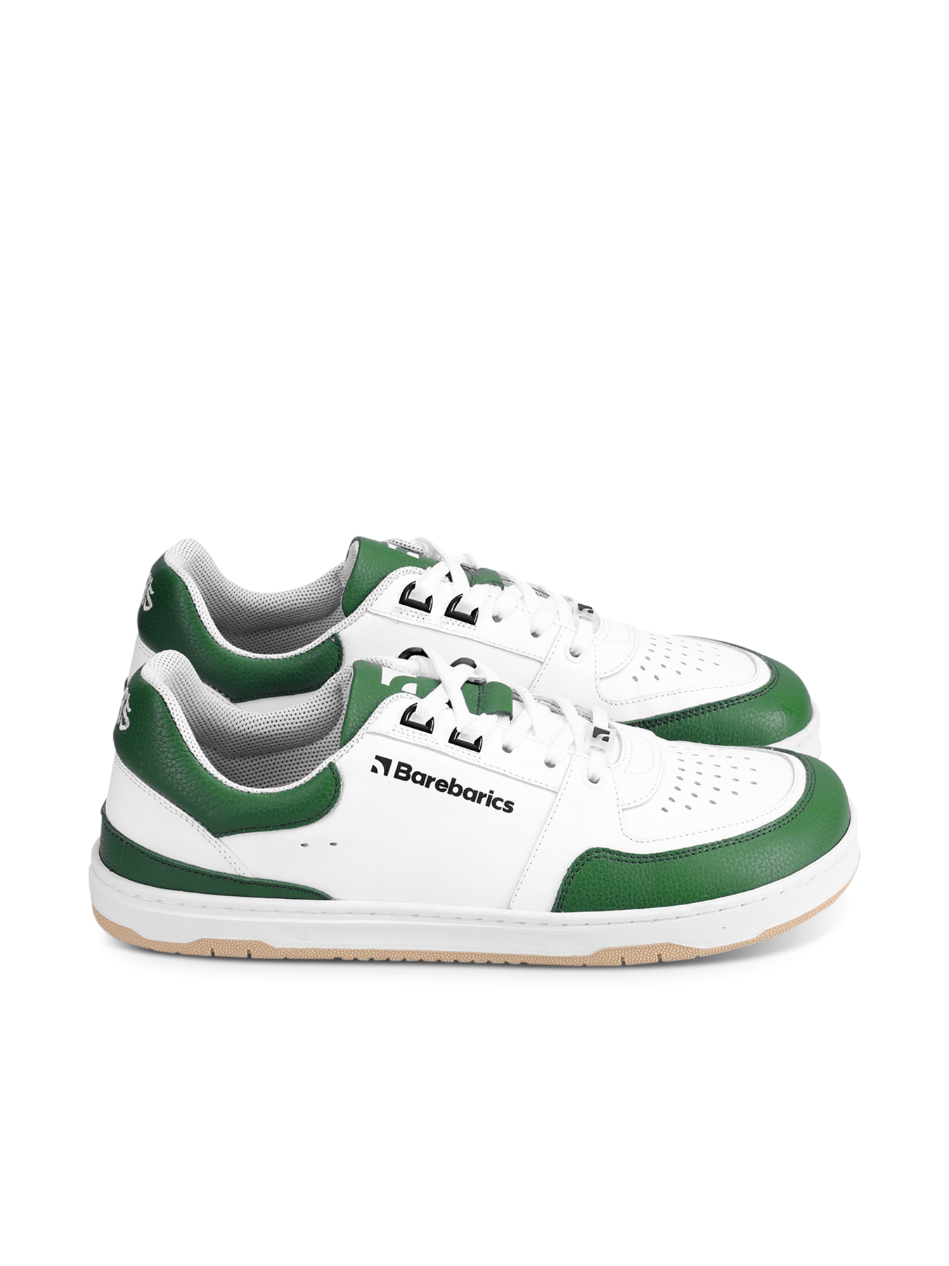 Barefoot Sneakers Barebarics Wave - White & Dark Green | Be Lenka