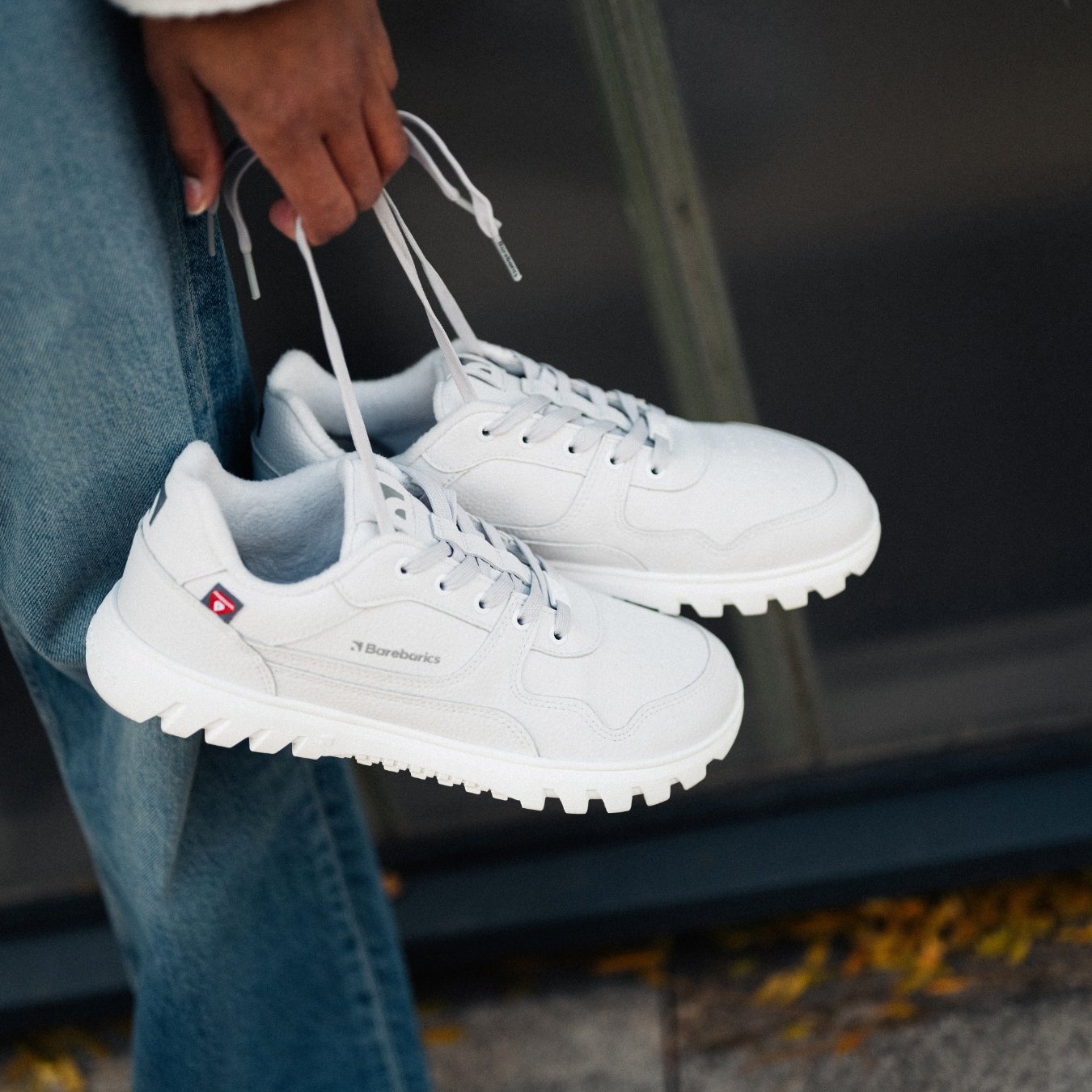 Barefoot Sneakers Barebarics Zing Frost - Light Grey & White | Barebarics